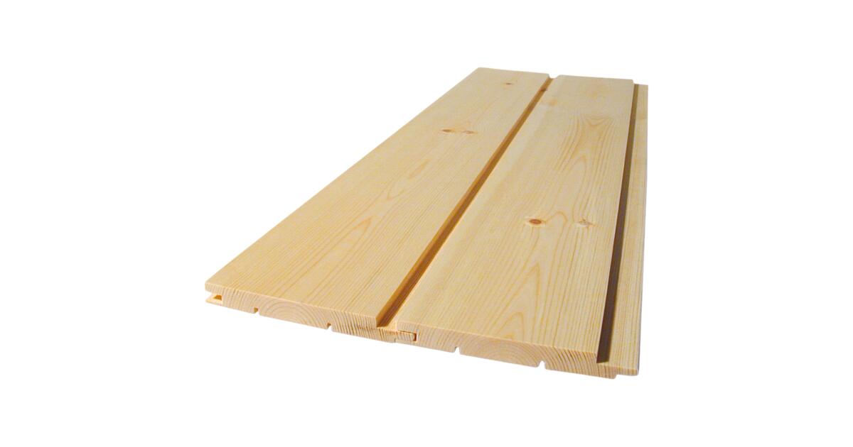 Bjertnæs Sag Skyggepanel rett interiør ubehandlet furu 14x120 mm ...