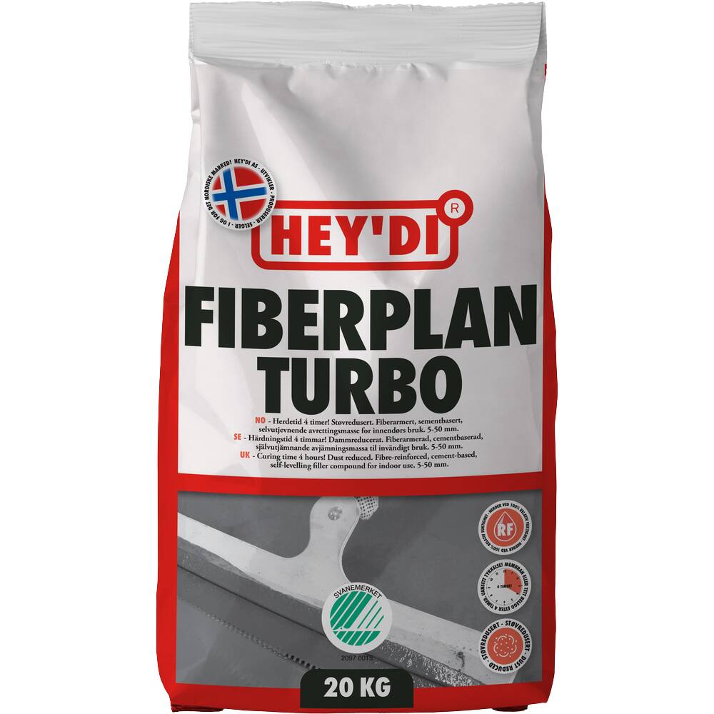 Hey'di Avrettingsmasse fiberplan turbo 20kg | Maxbo Proff
