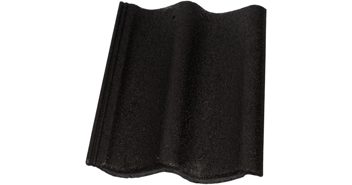 Skarpnes Takstein dobbelkrum ru betong sort 4.3kg | Maxbo Proff